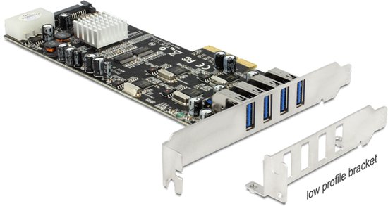 Delock PCI Express x4 Card > 4 x external USB 3.0 Quad Channel | bol