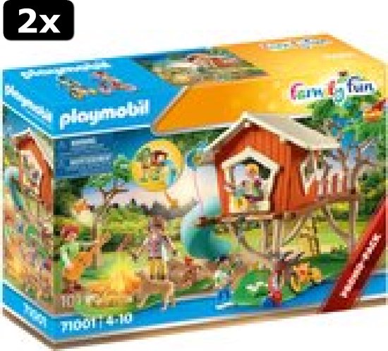 2x Playmobil Family Fun PROMO Avonturen boomhut met glijbaan - 71001 ...