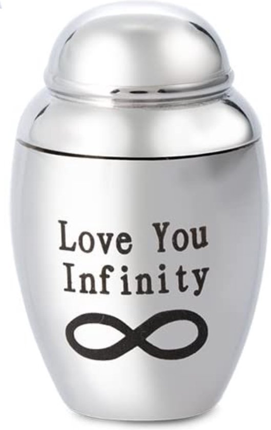 Mini Urn met Love You Infinity - Kleine Asurne - Zilver | bol.
