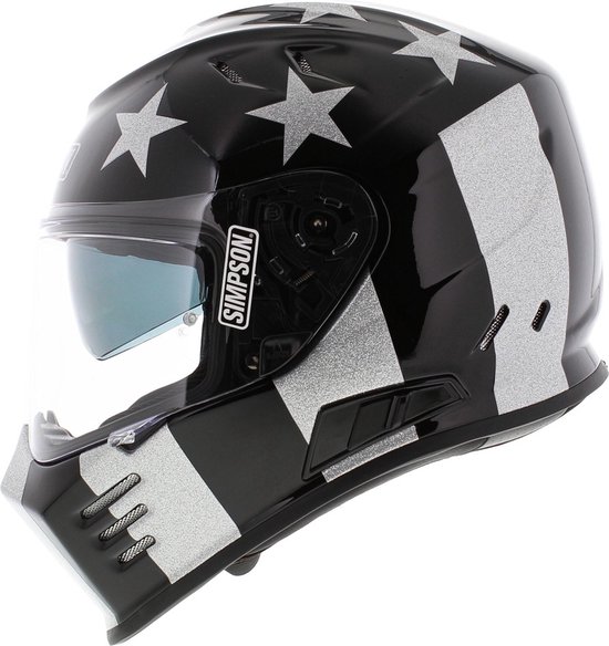 Simpson Venom Integraal helm Stingrae glans zwart zilver M 57-58 cm | bol