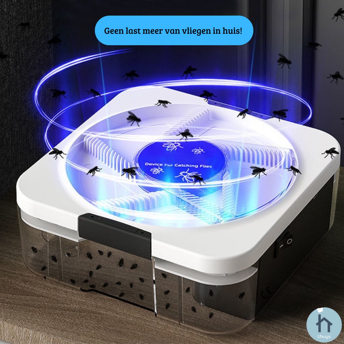 Thuys - Piège à mouches électrique - Attrape-mouches rechargeable ...