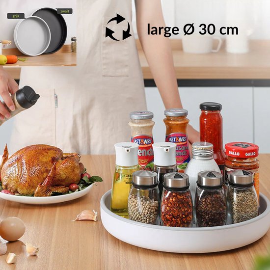 1FORME | 360° Draaiplateau | Draaischijf | Grijs-wit | Ø30 cm | Kast ...