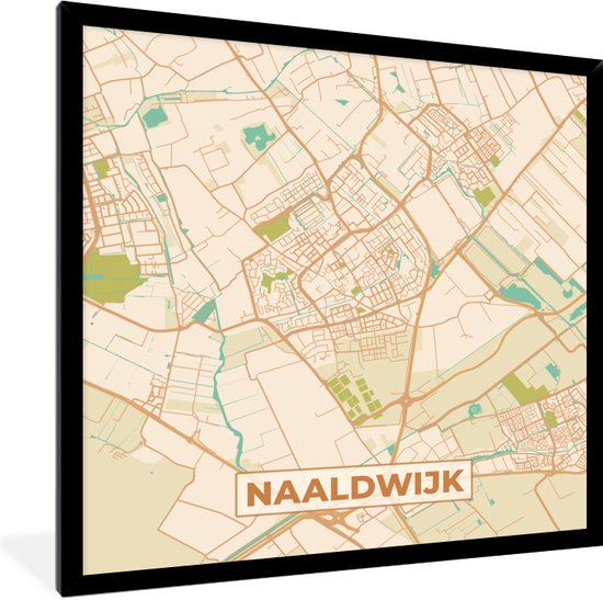 Fotolijst incl. Poster - Kaart - Naaldwijk - Stadskaart - Plattegrond ...