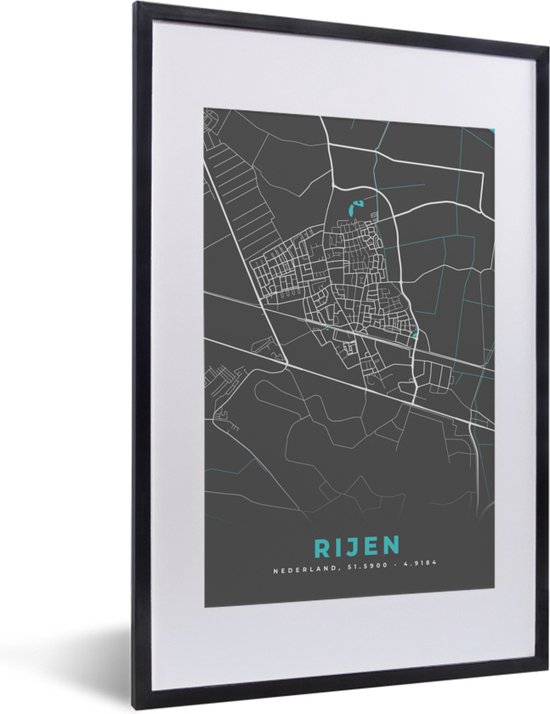 Fotolijst incl. Poster - Plattegrond - Rijen - Kaart - Stadskaart ...