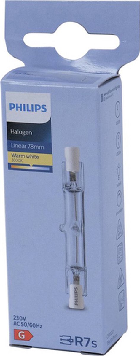 Philips Halo Linear Halogeen Staaflamp R7s 140W 2900K 230V - 78mm ...