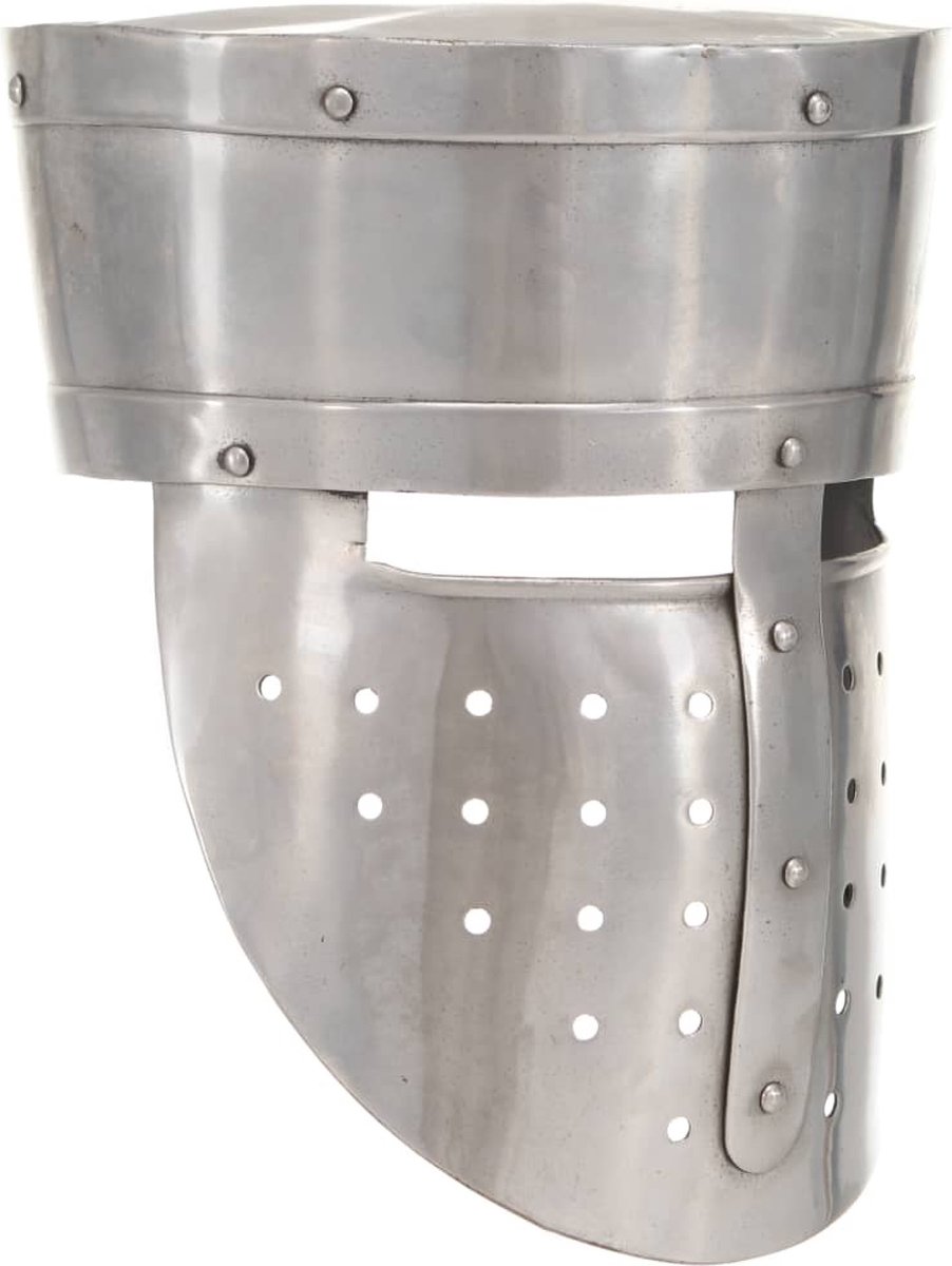 vidaXL Ridderhelm middeleeuws replica LARP staal zilverkleurig | bol.com