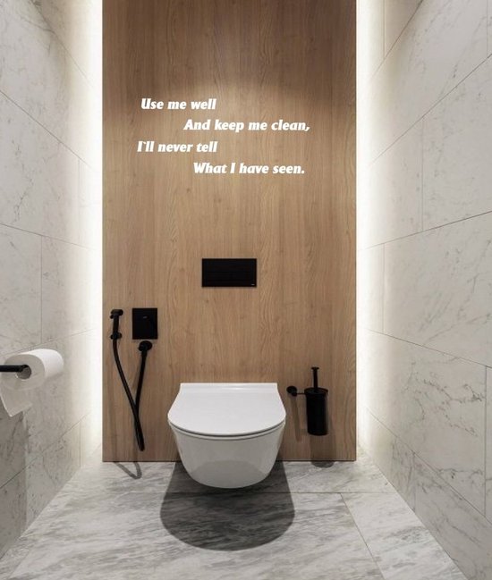 Muursticker Toilet Use me well - Wc Spreuk - Wall-Art Quote - Humor ...