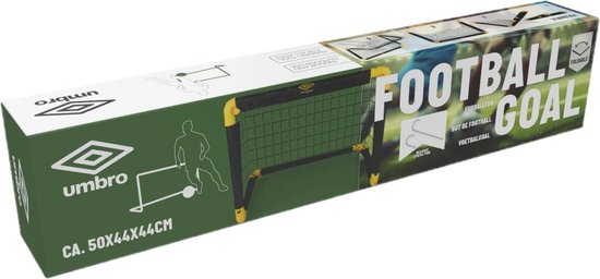 Umbro Voetbaldoel - Opvouwbare Voetbalgoal - 50 x 44 x 44cm - Zwart/Geel | bol