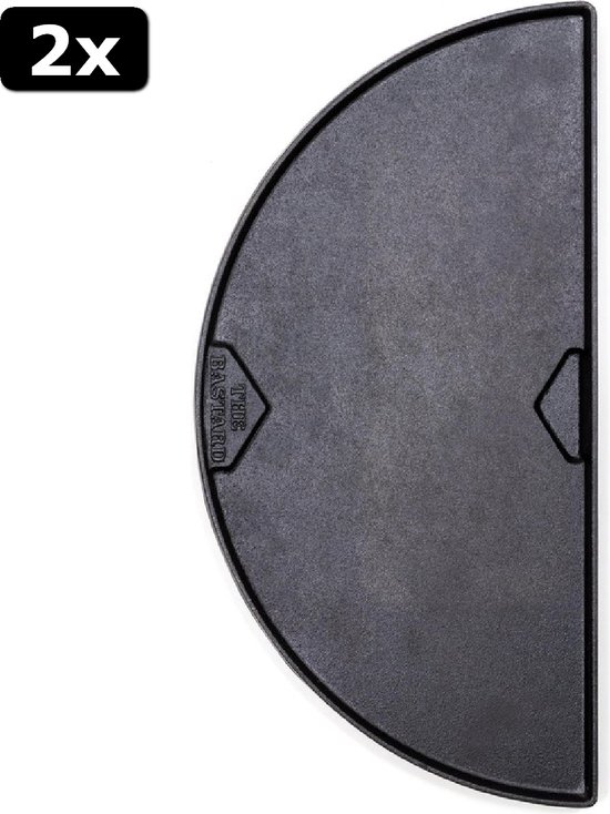 2x The Bastard Cast Iron Half Moon Griddle Large - Gietijzeren rooster ...