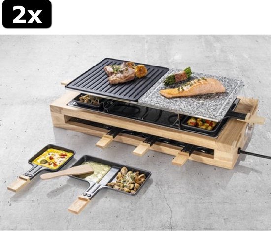 2x Bestron XL Raclette Grill, elektrische Party-Raclette-Grill set voor ...