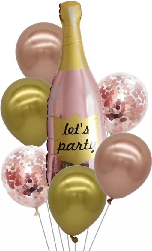 Champagne folie ballon 7-delig Verjaardag, Happy Birthday, Feest, Party ...