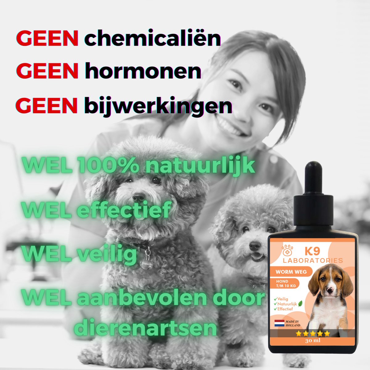 K9 laboratories Ontworming hond - voor honden tot 10kg - 30 ml - 100% ...