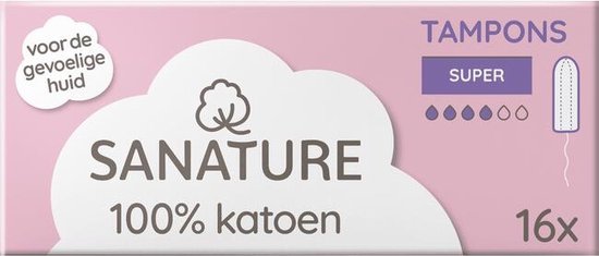 Sanature - Tampons Super - 100% katoen - 16 stuks | bol