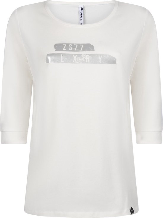 Zoso 224 Sylke T-Shirt With Artwork Off White/ Silver | bol