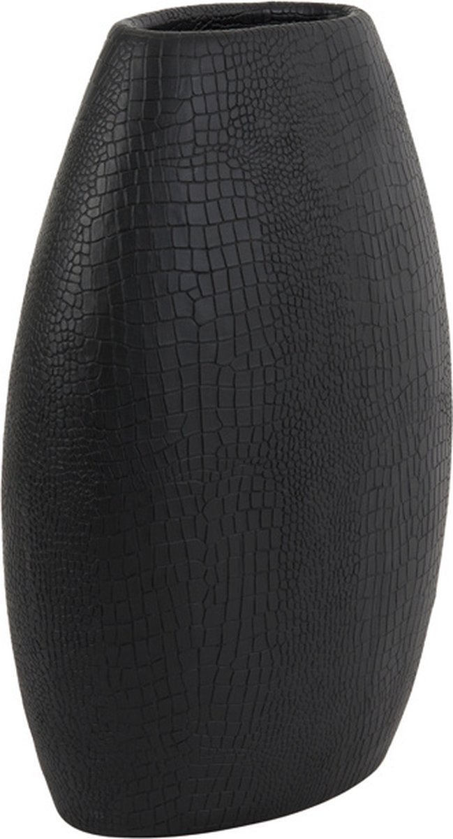 Light & Living - Vaas Zwart - Vaas Mambas - Croco design - 35x20,5x49,5 ...
