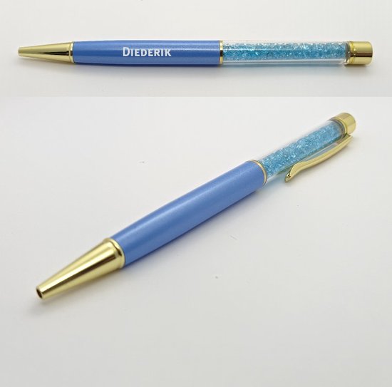 Pen Met Diamantjes En Naam Gravering - Diederik | bol.com