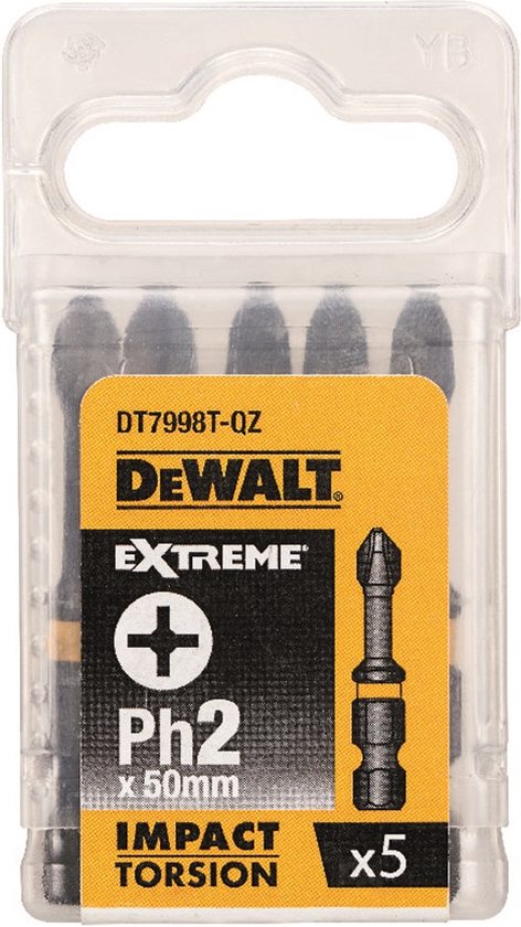 DeWALT DT7998T Extreme Impact Torsion Schroefbits PH2 50mm 5 stuks | bol