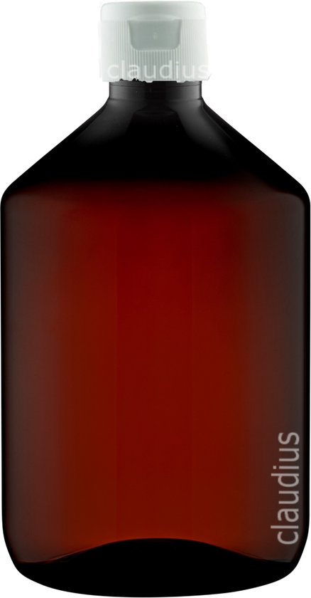 Lege fles 500 ml PET apothekersfles amber - met witte klepdop - set van ...