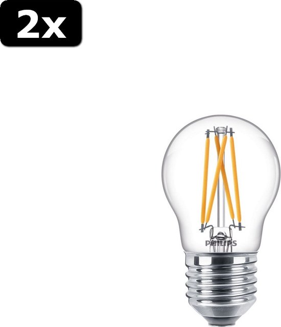 2x Philips Led Classic 40w P45 E27 Cl Wgd90 Srt4 Verlichting