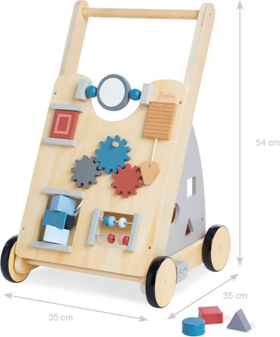 Houten speelgoed - babywalker - "Titus" - looptrainer - loopkar grijs | bol