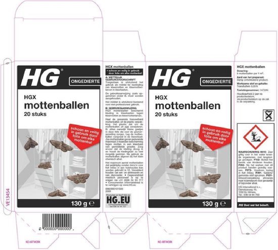 HGX mottenballen - 130 gr - effectieve bestrijdingsmiddel - langdurige ...