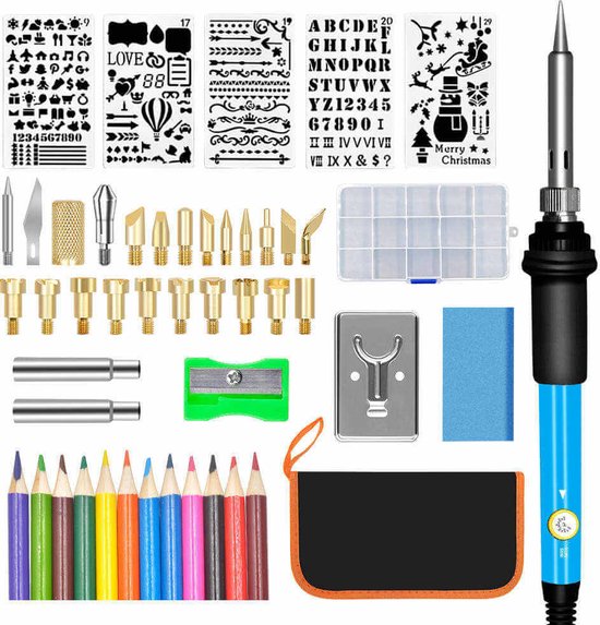 Houtbrander set 47-delig - Pyrografie - Houtbrander set - Complete set ...