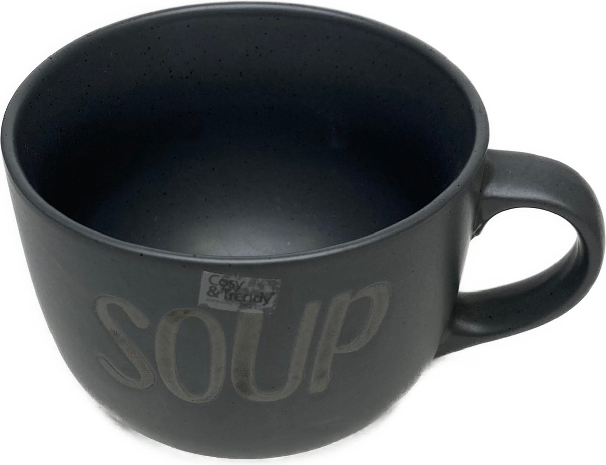 Cosy&Trendy 'SOUP' soepkommen - Ø 11,5 x H 8,5 cm - 51 cl - Donker ...