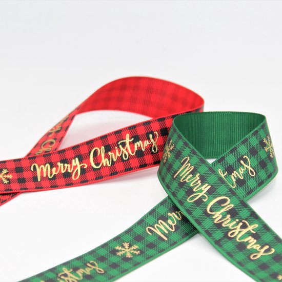 Kerst Lint Ruit Merry Christmas 25mm (2,5cm) | Luxe Grosgrain Lint ...