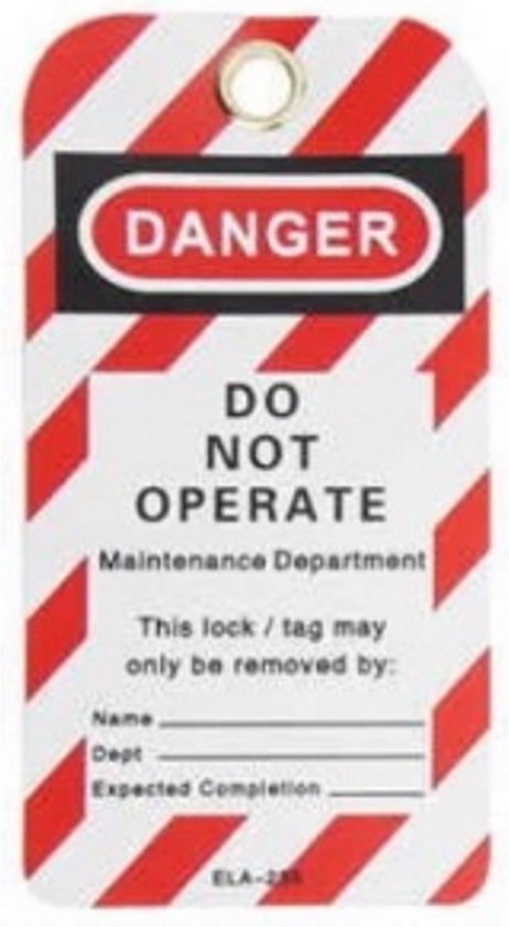 Tag out Label - 10 Stuks - Loto - Lototo - Spanningsloos - Spanning ...