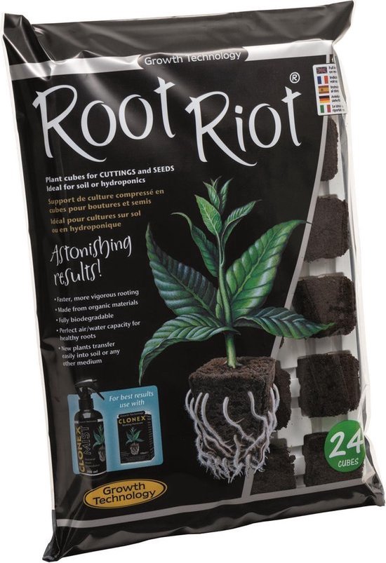 Clonex Root Riot tray 24 stuks, Stek en ontkiem | bol