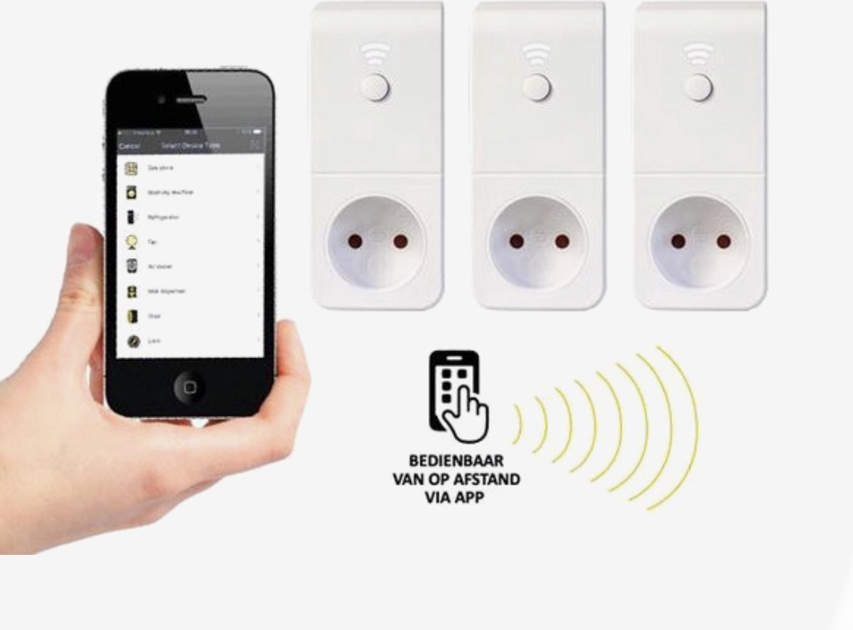 Wifi stekkerset- smart socket set- BE Plug- aan en uitzetten apparatuur ...