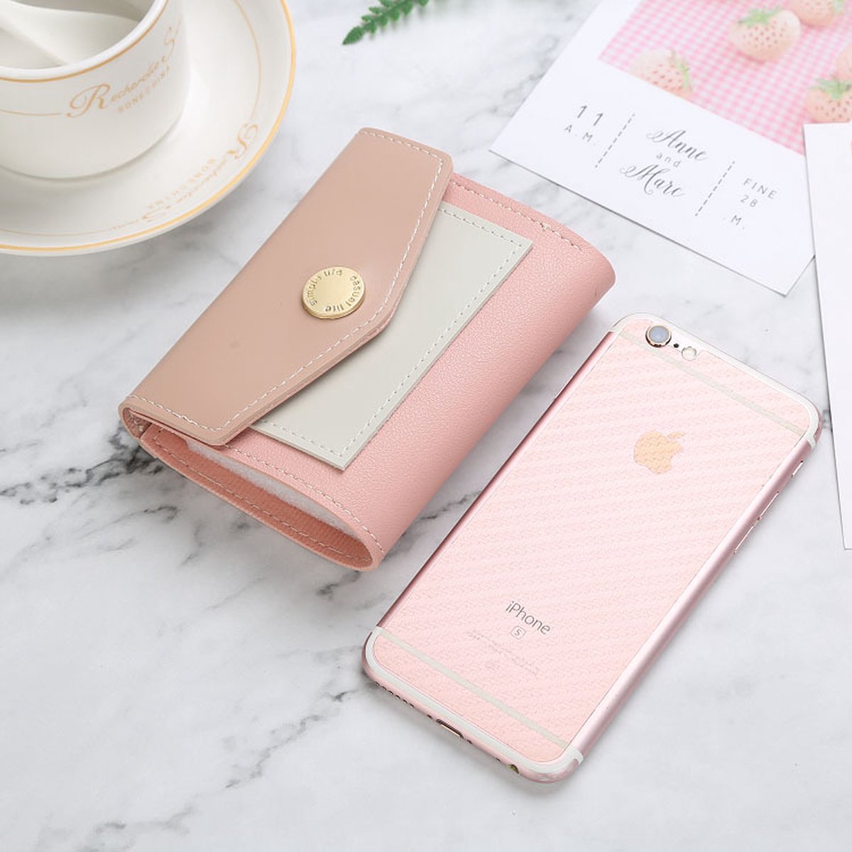 Mini Dames Portemonnee - Portefeuilles met kleurvlakken - Envelop ...