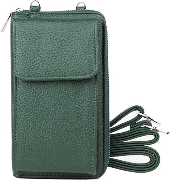 Alsa Fashion portemonnee tas met schouderband anti-skim RFID groen ...