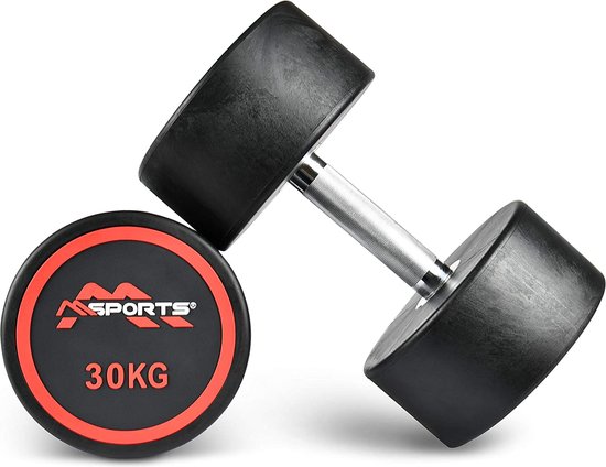 Happygetfit - Ronde halters, premium 2-delige set, rubberen ...