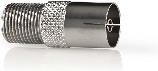 Nedis Satelliet- en Antenne-Adapter | F-Female | IEC (Coax) Female | Vernikkeld | 75... | bol