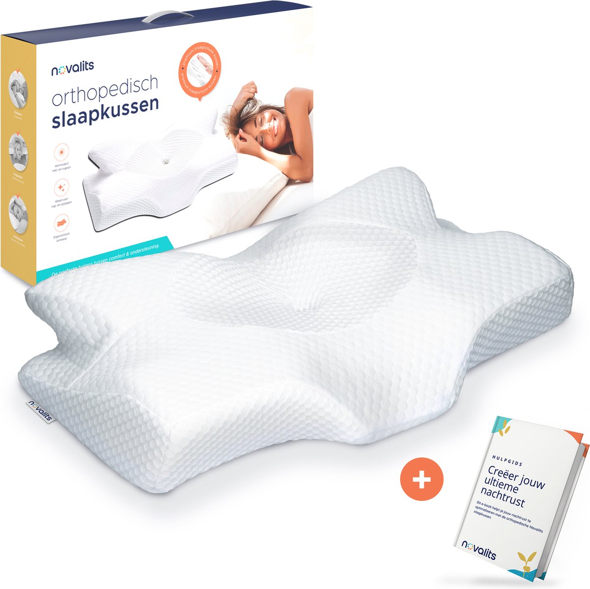 Novalits - Orthopedisch en Ergonomisch Kussen - Slaapkussen - Traagschuim Hoofdkussen... | bol.com