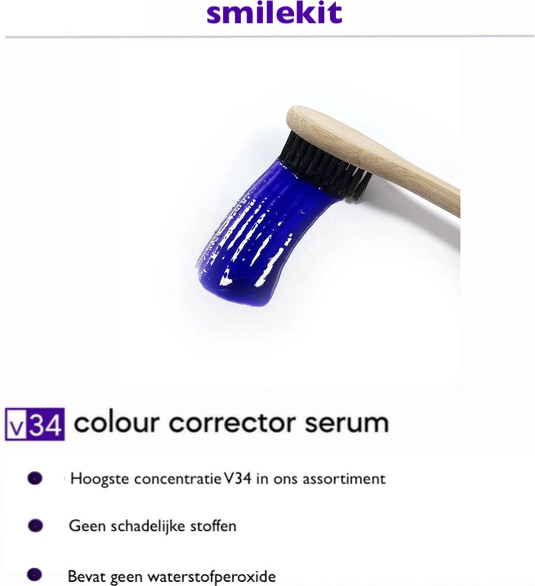 Smilekit V34 Colour Corrector Serum - Witte Tanden - Paarse Tandpasta - Teeth... | bol.com