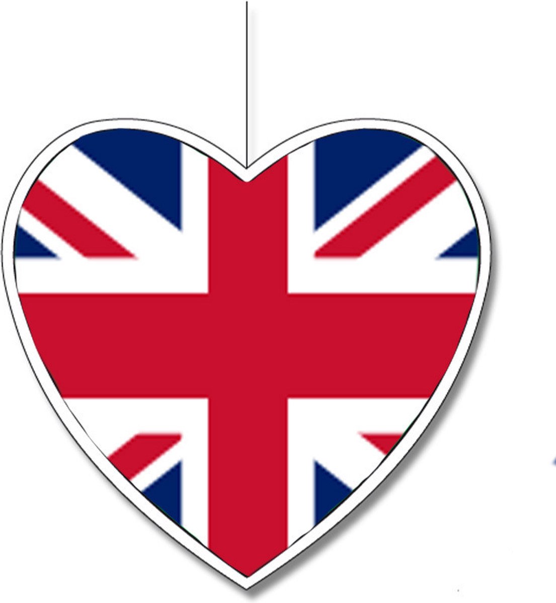 3x stuks engeland/United Kingdom vlag hangdecoratie hartjes vorm karton ...