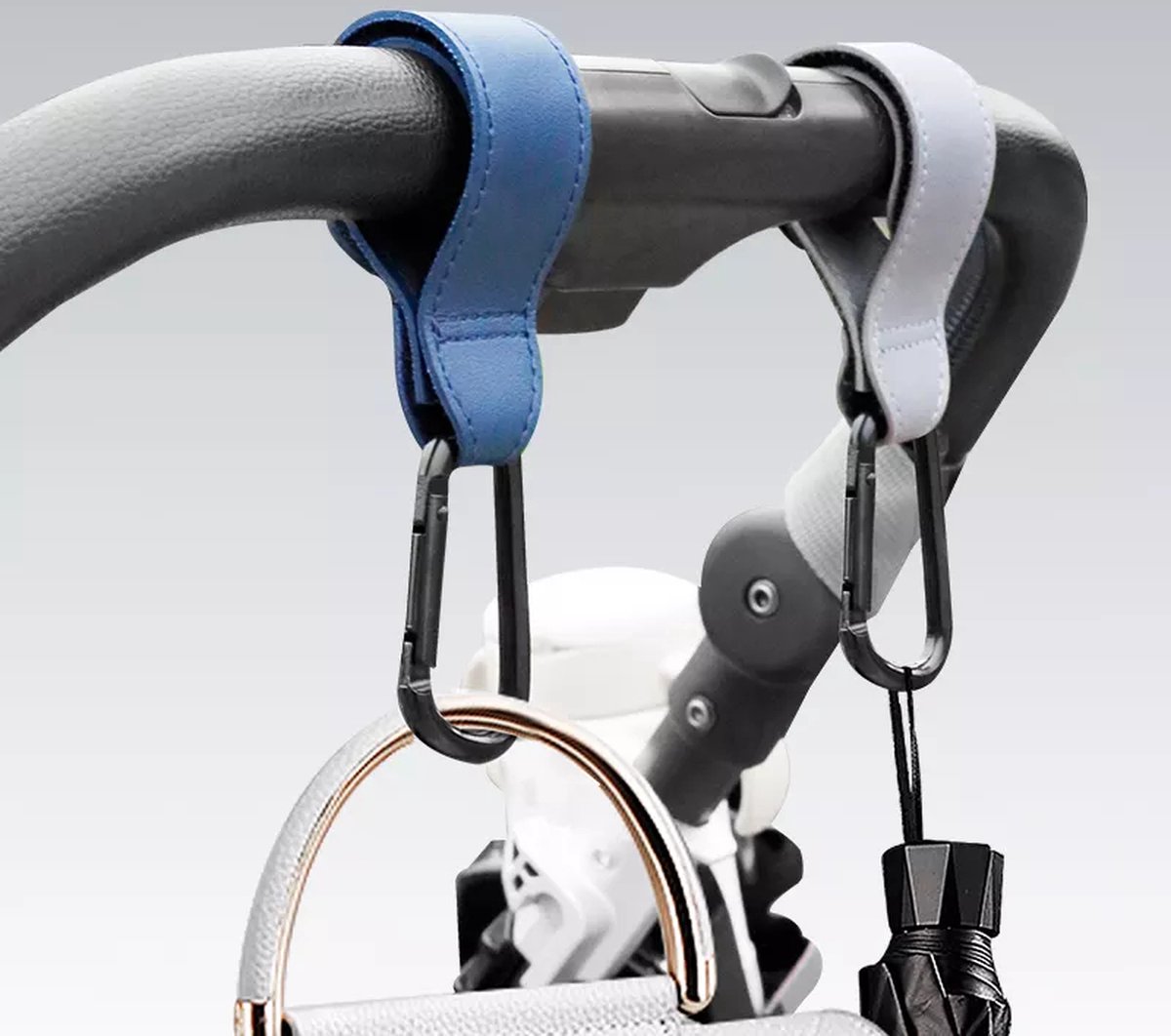 Jinius ® - Zwart - Buggy - Tassen Haak - Boodschappen haak - Kinderwagen tassenhaakjes... | bol