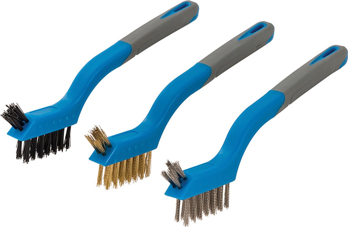 Silverline 3-delige mini staalborstel set | bol.com