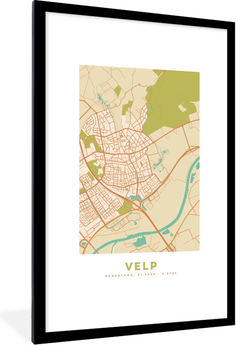 Fotolijst incl. Poster - Velp - Kaart - Plattegrond - Stadskaart ...