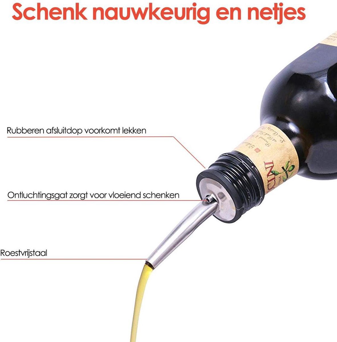 Minismus RVS Schenktuit 16 stuks - Flessendop Schenkdop - Premium ...