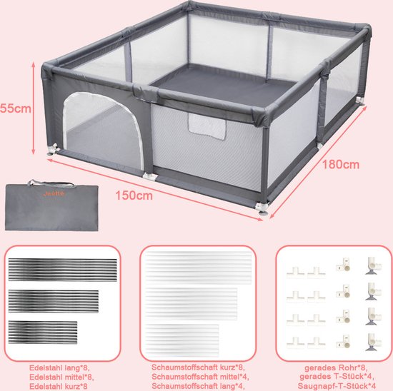 Kruipbox Speelbox Playpen Baby Peuter en kind afscherming Gigantische ...