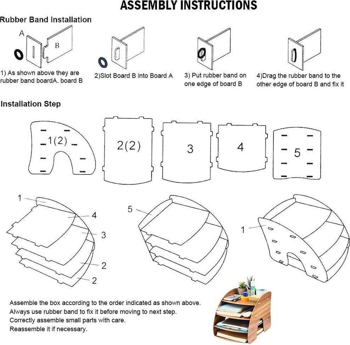 SorteerBakjes -Buygoo Desk Houten Office Document Dienblad met 4 ...