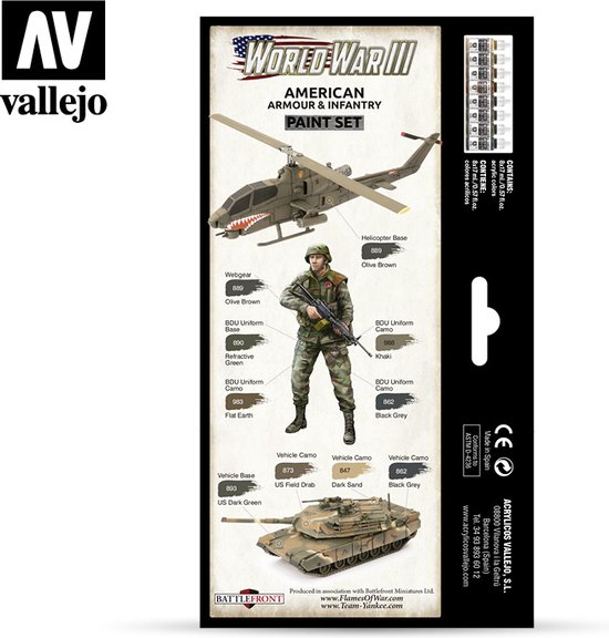 Model Color - WWIII American Armour & Infantry Set - Vallejo - VAL ...