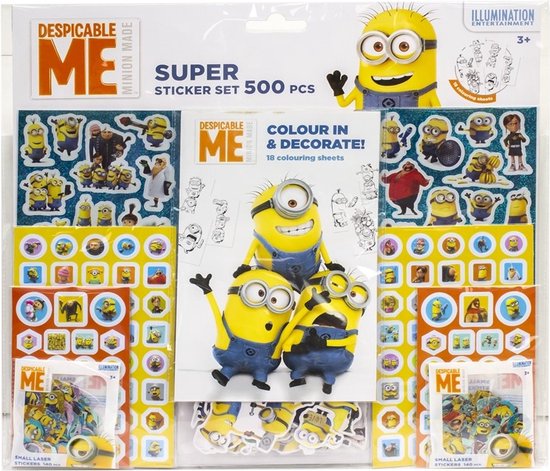 Minions Rise of Gru - MEGA PACK XXL Stickers 39x42cm - 500 Stuks incl ...