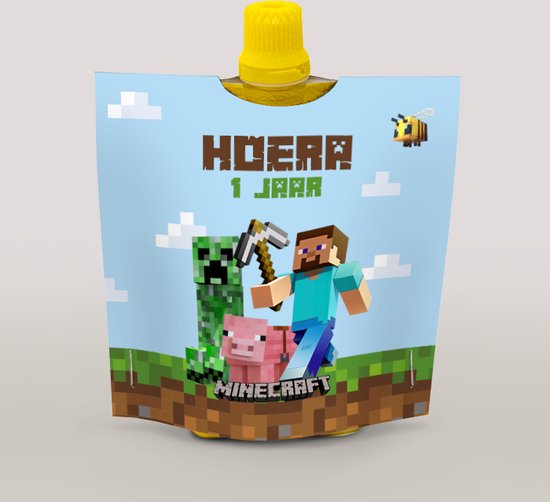Wikkel voor knijpfruit Minecraft - traktatie 1 jaar - 10 stuks | bol