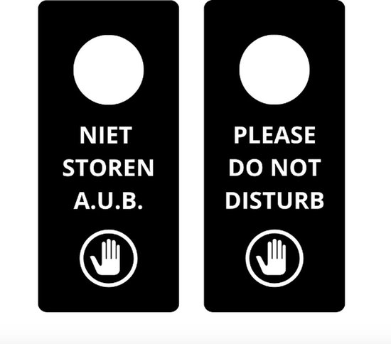 Deurhanger Niet Storen - Do Not Disturb - Bordje - Zwart - Kunststof ...