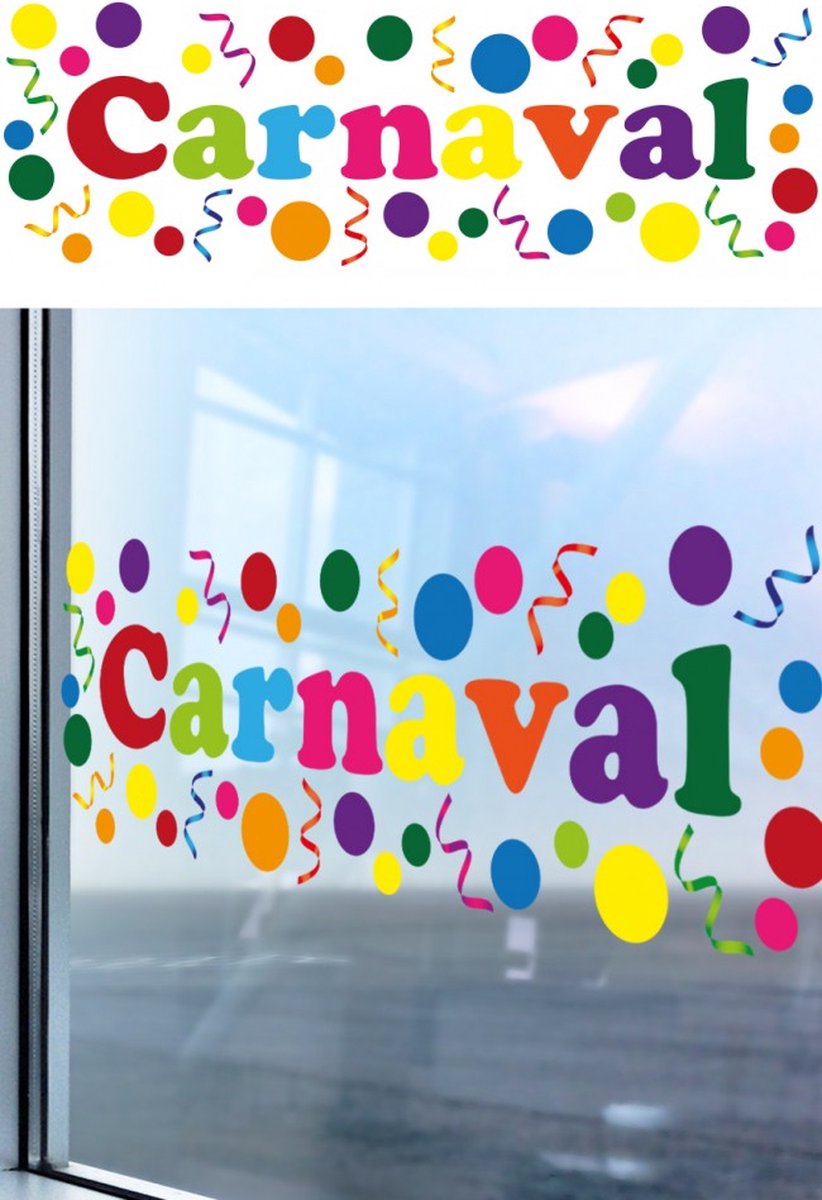 6x Raamsticker Carnaval en 6x Raamsticker Alaaf 75cm x 25cm ...