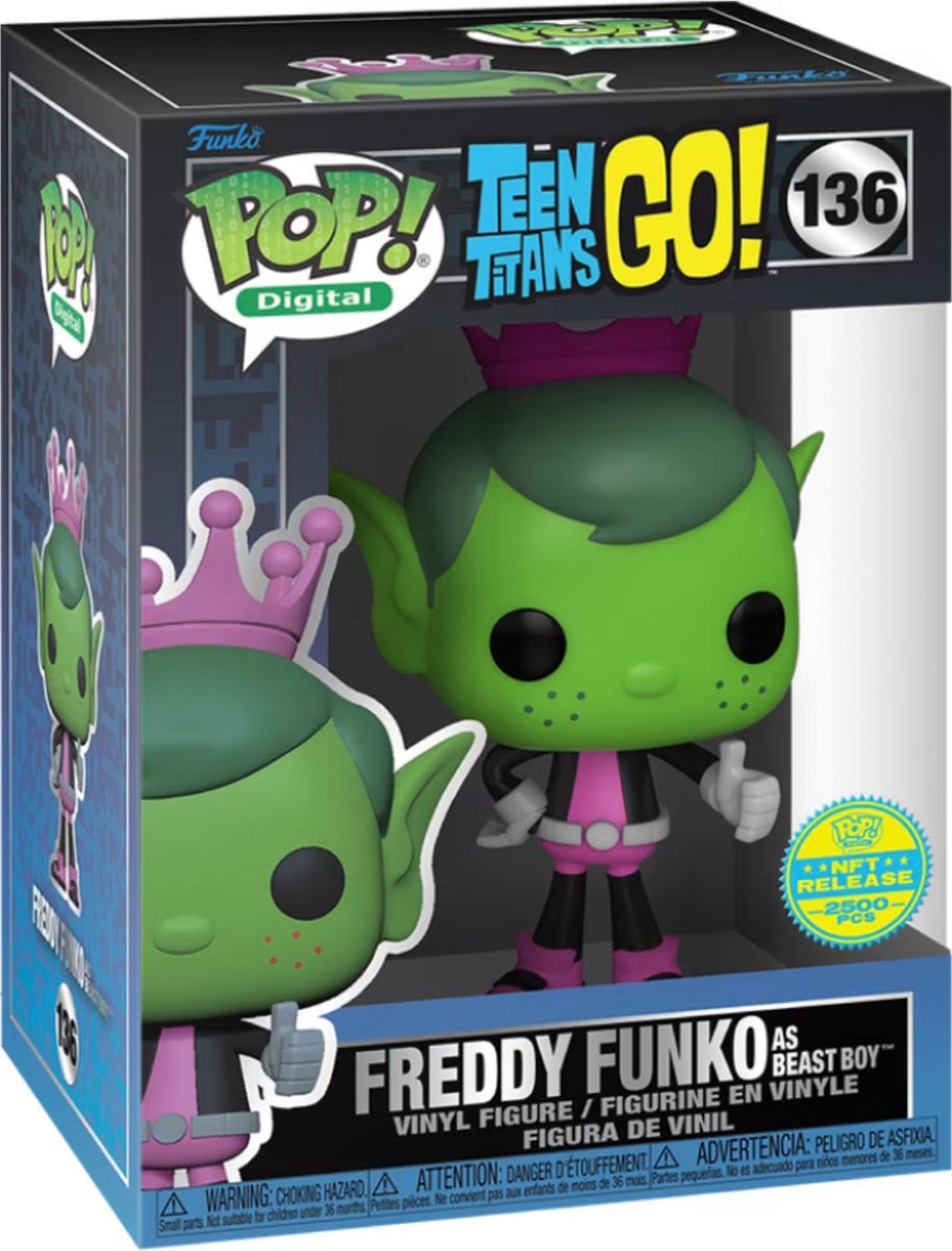 POP! Digital Freddy Funko as Beast Boy 136 Royalty Teen Titans GO ...